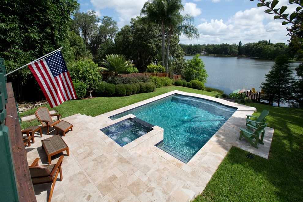 Pool and Spa with Lakeview - Traditional - Pool - Orlando - by American ...