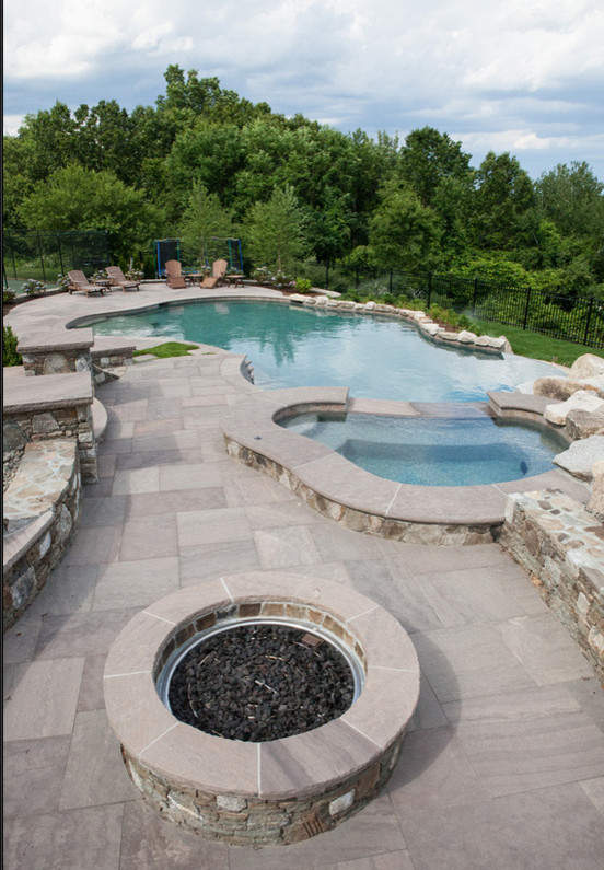 Pool and Stone Patio - Traditional - Pool - Boston - by StoneFire ...