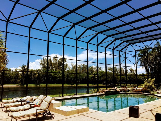 Pool Cage Painting - Modern - Pool - Tampa - by Modern Pool Cage ...