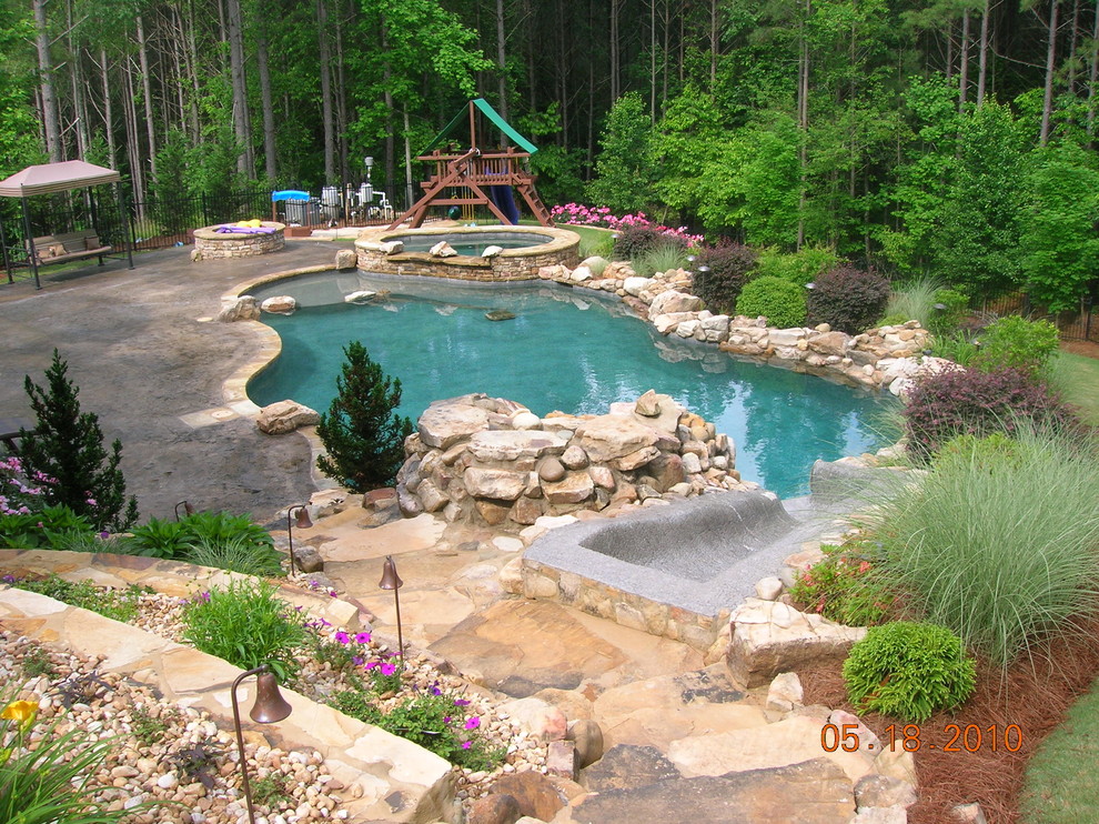 Pool Deck - Rustic - Pool - Atlanta - by A2 Carved-N-Stone, Inc. | Houzz
