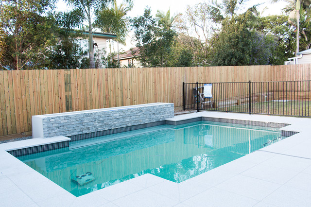 Pool Feature Wall - Contemporary - Pool - Brisbane - by Newman Building ...
