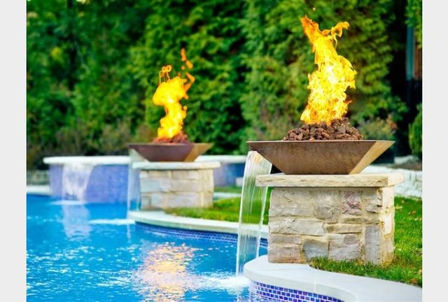 Pool Fire Features Dallas - Modern - Swimming Pool & Hot Tub - Dallas ...