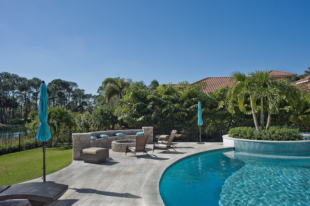 Pool fire pit - Mediterranean - Pool - Miami - by The Design Standard ...