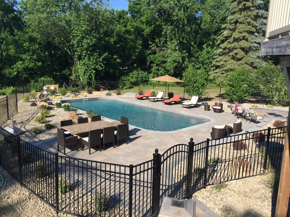 Pool Hardscape Landscape renovation - Traditional - Pool - New York ...