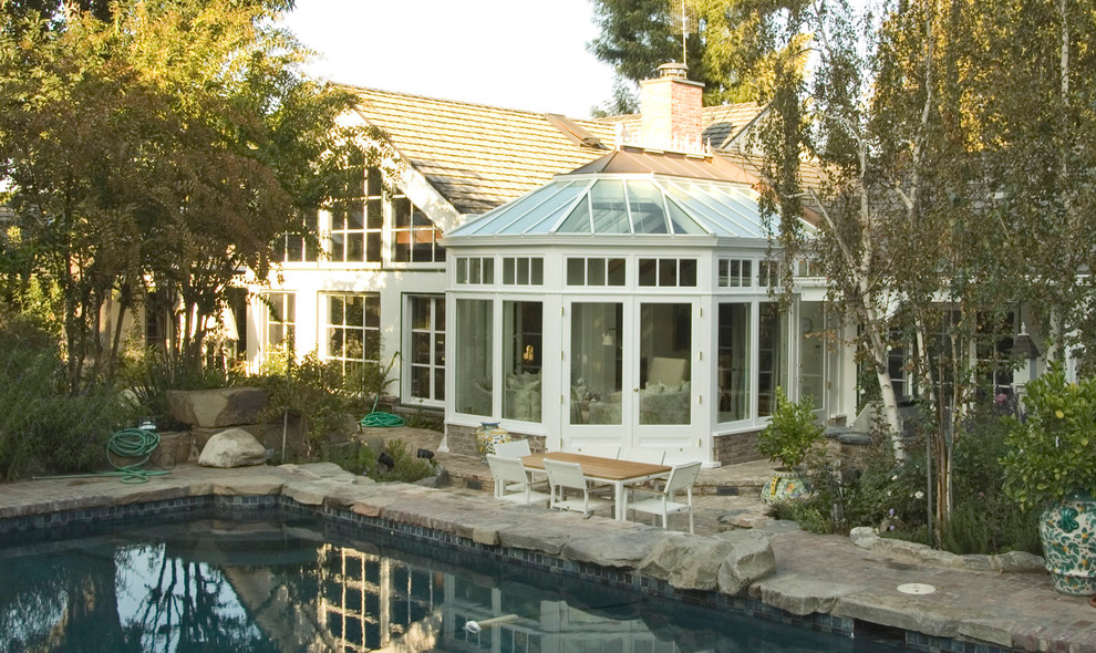 Pool House Conservatory with Copper Roof - Traditional - Pool - Los ...