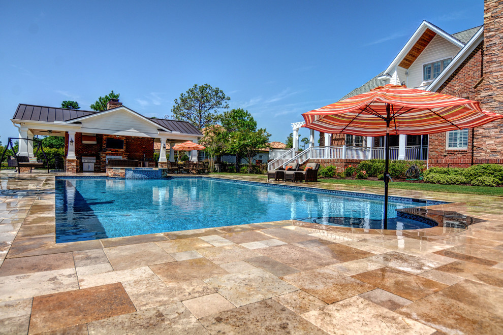 Pool House View - Pool - Other - by Mark Johnson Custom Homes | Houzz