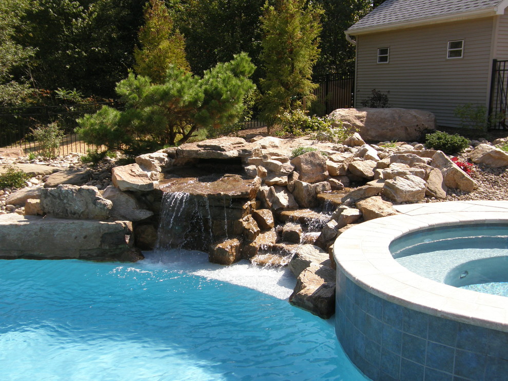 Pool oasis with stream and waterfall - Rustic - Pool - Other - by ...