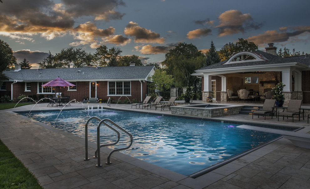Pool, Spa & Pool House - Traditional - Pool - Chicago - by Platinum ...