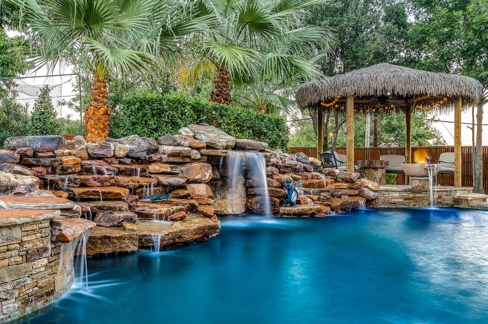 Pool, Spa, Outdoor Living - Tropical - Pool - Dallas - by Hobert Pools ...