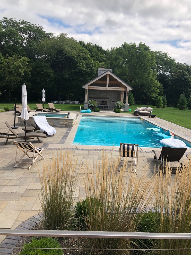 Pool surround pavers and landscaping - Traditional - Pool - Chicago ...
