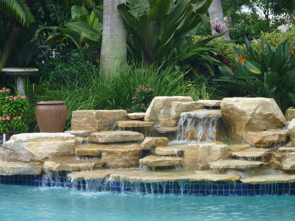 Pool waterfall Delray Beach Florida by Matthew Giampietro - Traditional ...
