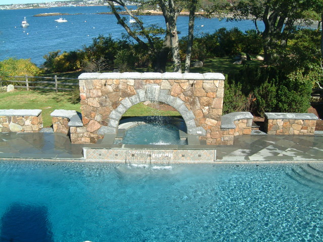 Pool with granite arch - Traditional - Pool - Manchester - by Kalmia ...