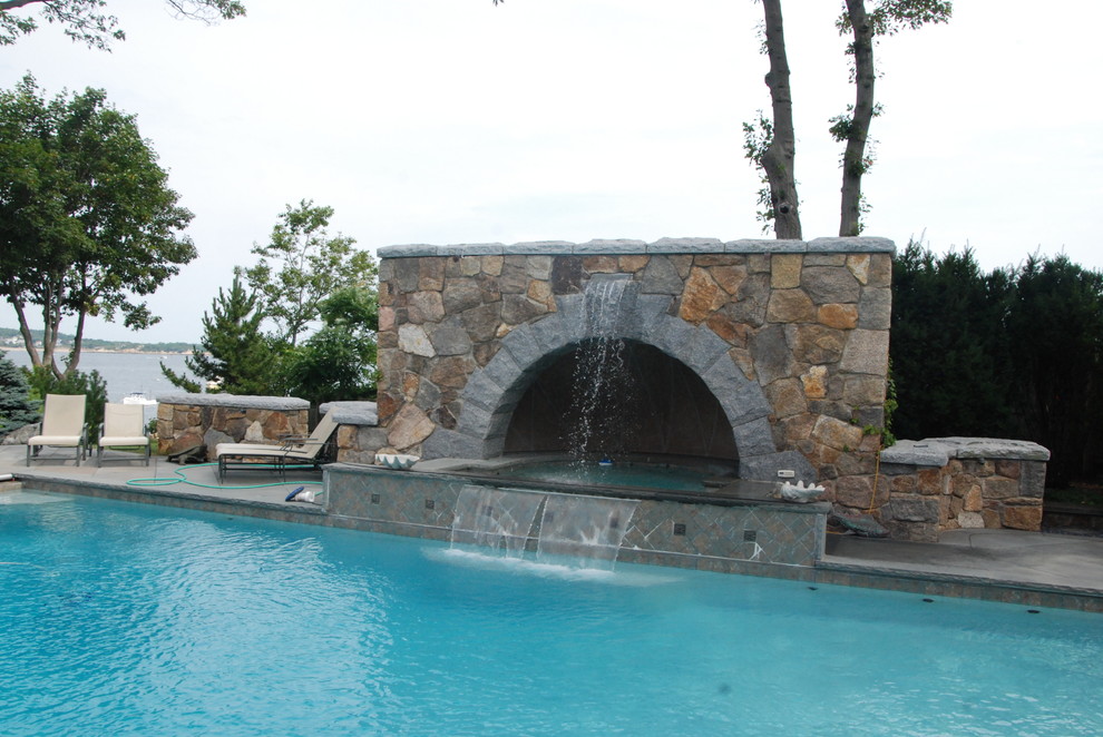 Pool with granite arch - Traditional - Pool - Manchester - by Kalmia ...