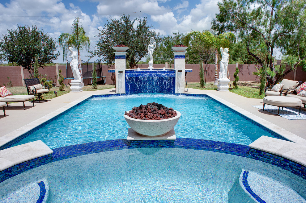 Pool with Statues - Mediterranean - Pool - Austin - by Eden Swimming ...