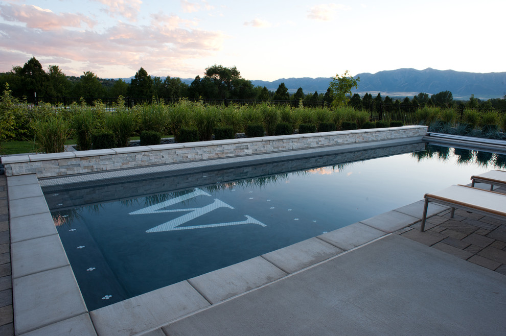 Pool with Tile Monogram - Modern - Pool - Salt Lake City - by Ag-Trac ...