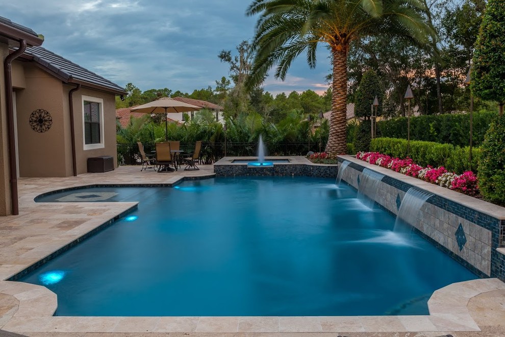 Pool with Water Features & Fountain-1 - Tropical - Pool - Orlando - by ...