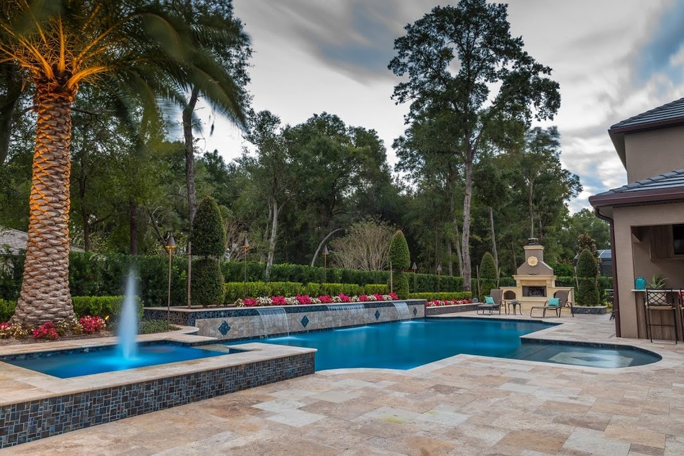 Pool with Water Features & Fountain-3 - Tropical - Pool - Orlando - by ...