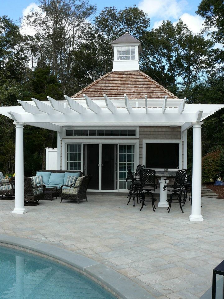 Poolhouse & Firepit - Traditional - Pool - Boston - by Shepard ...