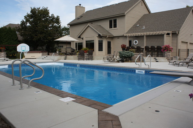 poolscape w/fire pit,bar,spa,unilock wall and column,inground pool ...