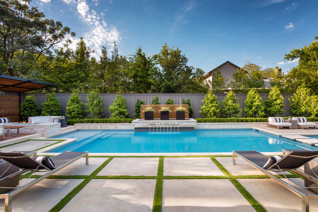 Preston Hollow Modern Pool Outdoor Living Contemporary Swimming