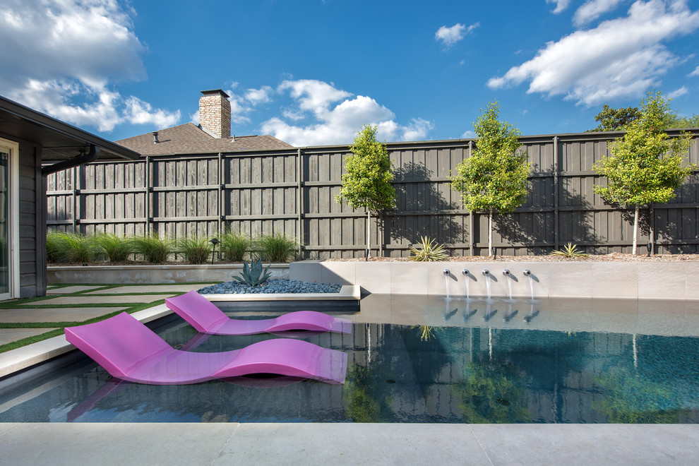 Prestonwood Modern Angular Pool + Cabana - Midcentury - Pool - Dallas ...