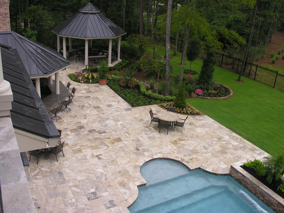 Rainy Day Pool - Transitional - Pool - Houston - by MCA Stone | Houzz