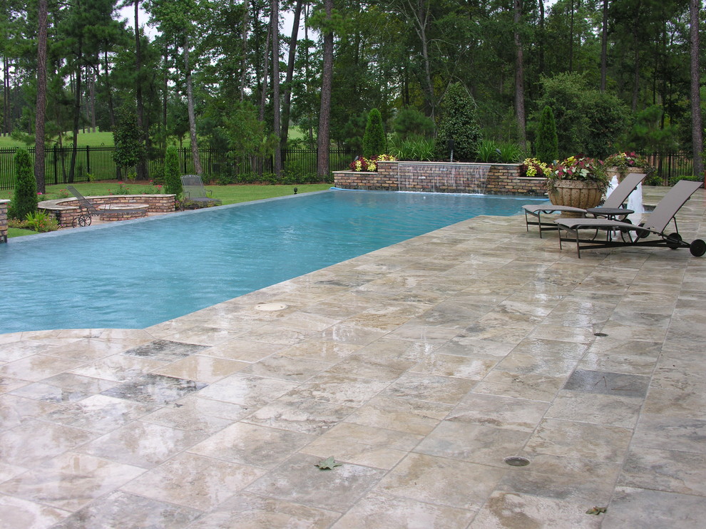 Rainy Day Pool - Transitional - Pool - Houston - by MCA Stone | Houzz