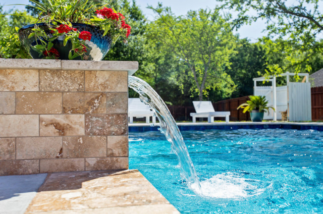 Raised Columns with Sheer Descents - Modern - Pool - by Paradise Oasis ...