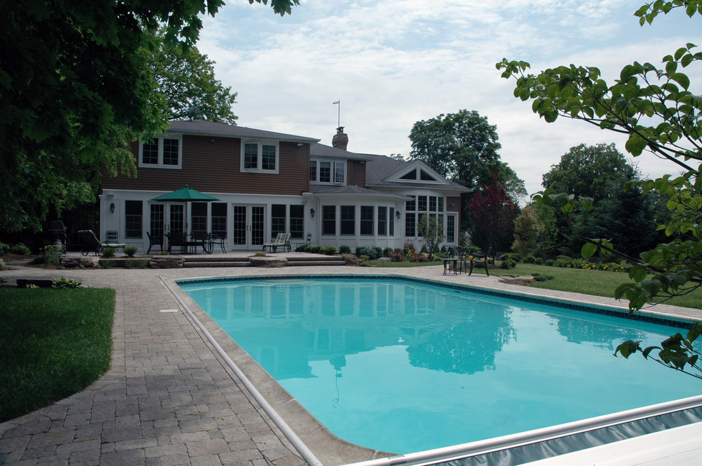 Raised patio and pool renovation - Traditional - Pool - Newark - by ...