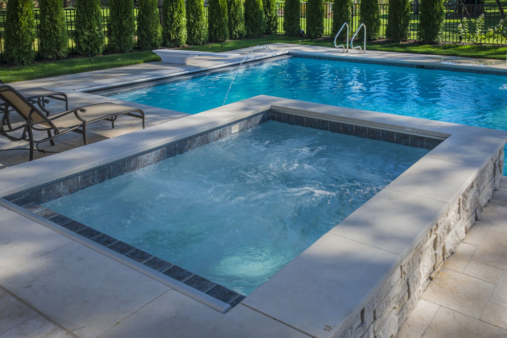Raised Spa with LED Lights - Traditional - Pool - Chicago - by Platinum ...