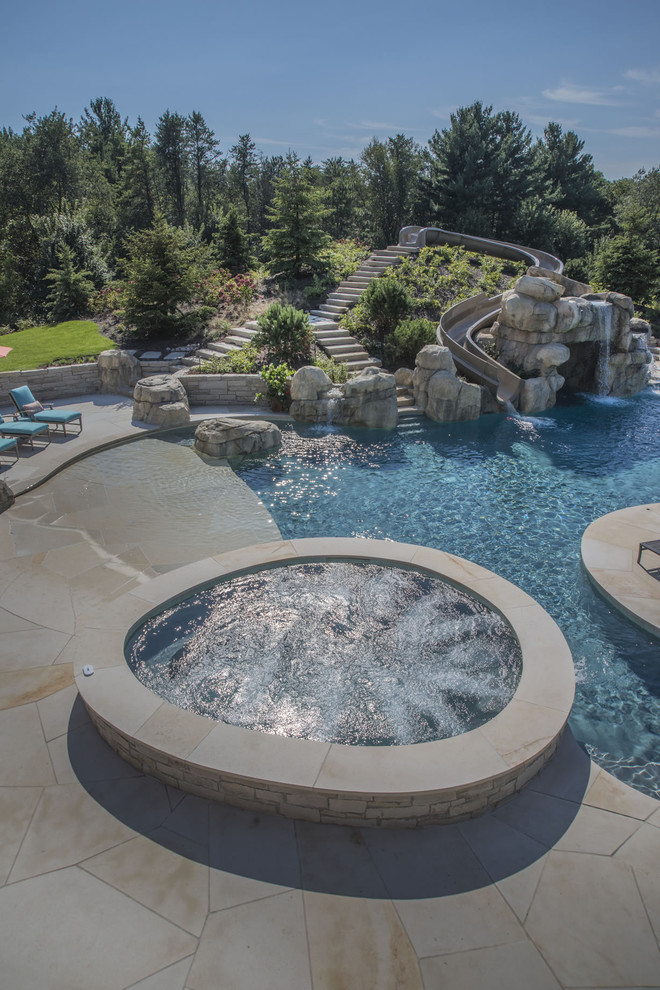 Raised Stone Spa with Amazing Pool - Pool - Chicago - by Platinum ...