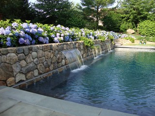 Raised Wall - 2 Years Later - Rustic - Pool - New York - by Lang Pools ...