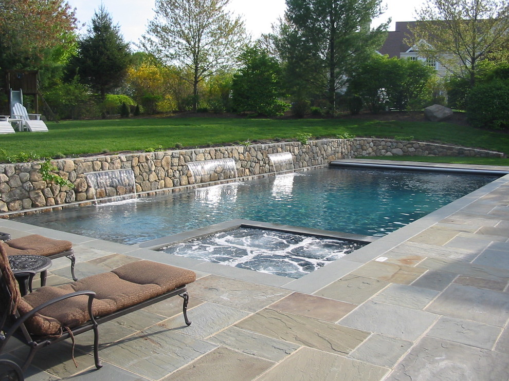 Raised Wall - Traditional - Pool - New York - by Lang Pools Inc. | Houzz