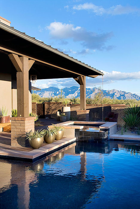 Ranch Courtyard Home - Contemporary - Pool - Phoenix - by Robinette ...