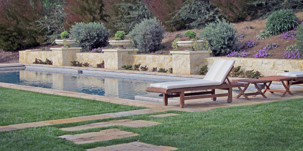 Tuscan Home Pool Landscaping