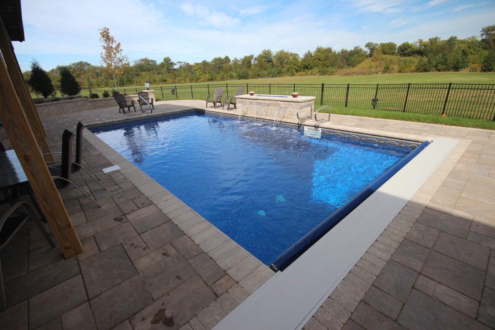 Rectangle Pool with Polymer Walls and a Vinyl Liner + Coverstar ...