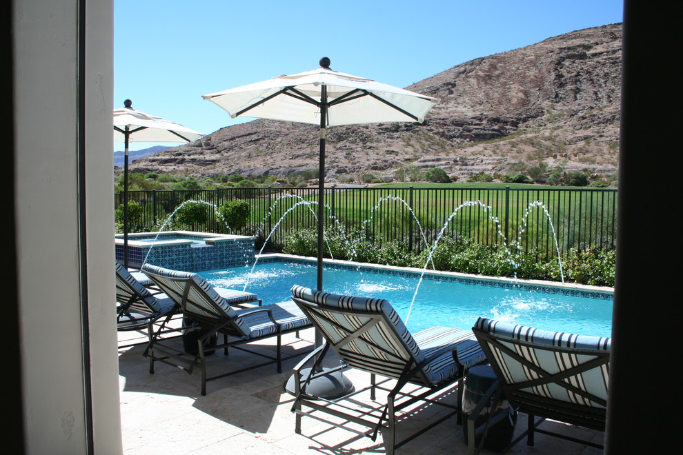 Rectilinear Pool at desert butte - Traditional - Pool - Las Vegas - by ...