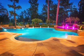 Regal Pools Tahoe Blue Bead Crete - Traditional - Pool - Houston - by ...