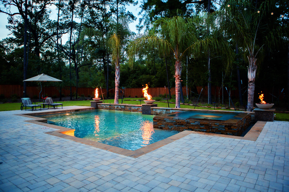 Regal Pools Tahoe Blue Pebble Tec - Tropical - Pool - Houston - by ...