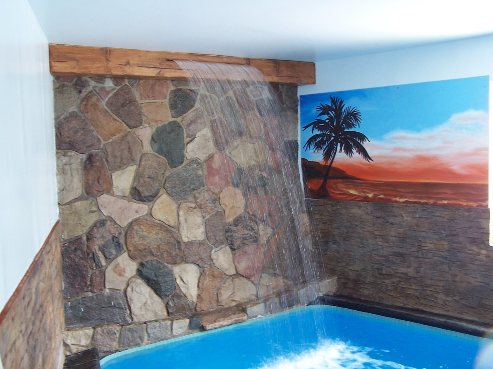 Residential Indoor Swimming pool water feature - Traditional - Pool ...