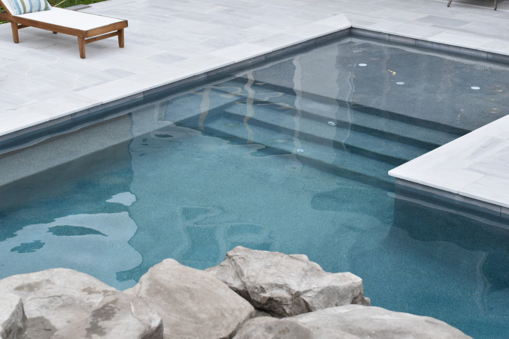 Residential New Build With Spill Over Spa and Slide - Contemporary ...