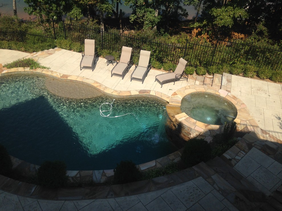 Residential Pool Renovations - Sandy Beach PebbleTec - Pool - Atlanta ...