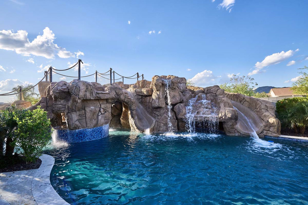 Resort Style Backyard - Tribal Waters - Tropical - Pool - Phoenix - by ...