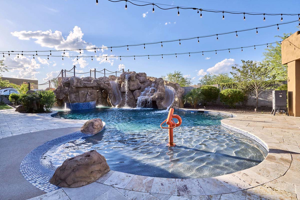 Resort Style Backyard - Tribal Waters - Tropical - Pool - Phoenix - by ...