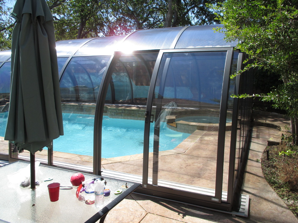Richardson, TX - Retractable Pool Enclosure on 3 levels - Contemporary ...