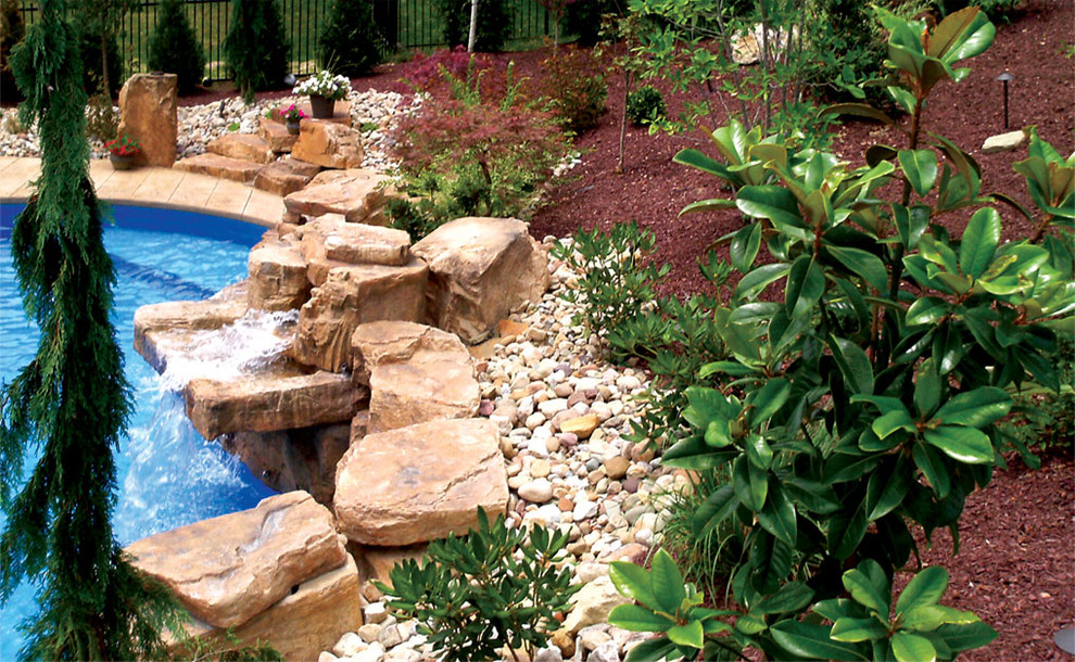 RicoRock Swimming Pool Waterfall Kit - Rustic - Pool - Orlando - by ...