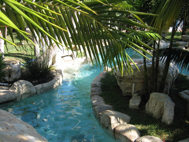 Rock Pool with Lazy River - Tropical Garden Style - Tropical - Pool ...