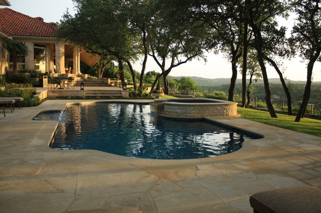 Roman End Pool & Formal Gardens - Traditional - Pool - Austin - by ...