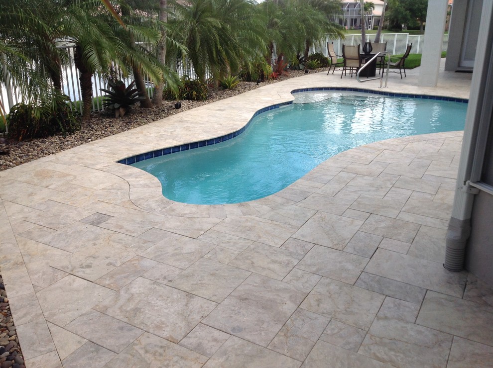 Royal Oyster Marble Pavers Pool Deck - Pool - Miami - by Pompano Beach ...