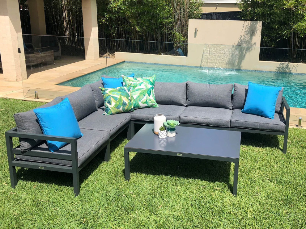 Royalle: Provence 7pc Outdoor Modular Lounge Setting - Beach Style ...